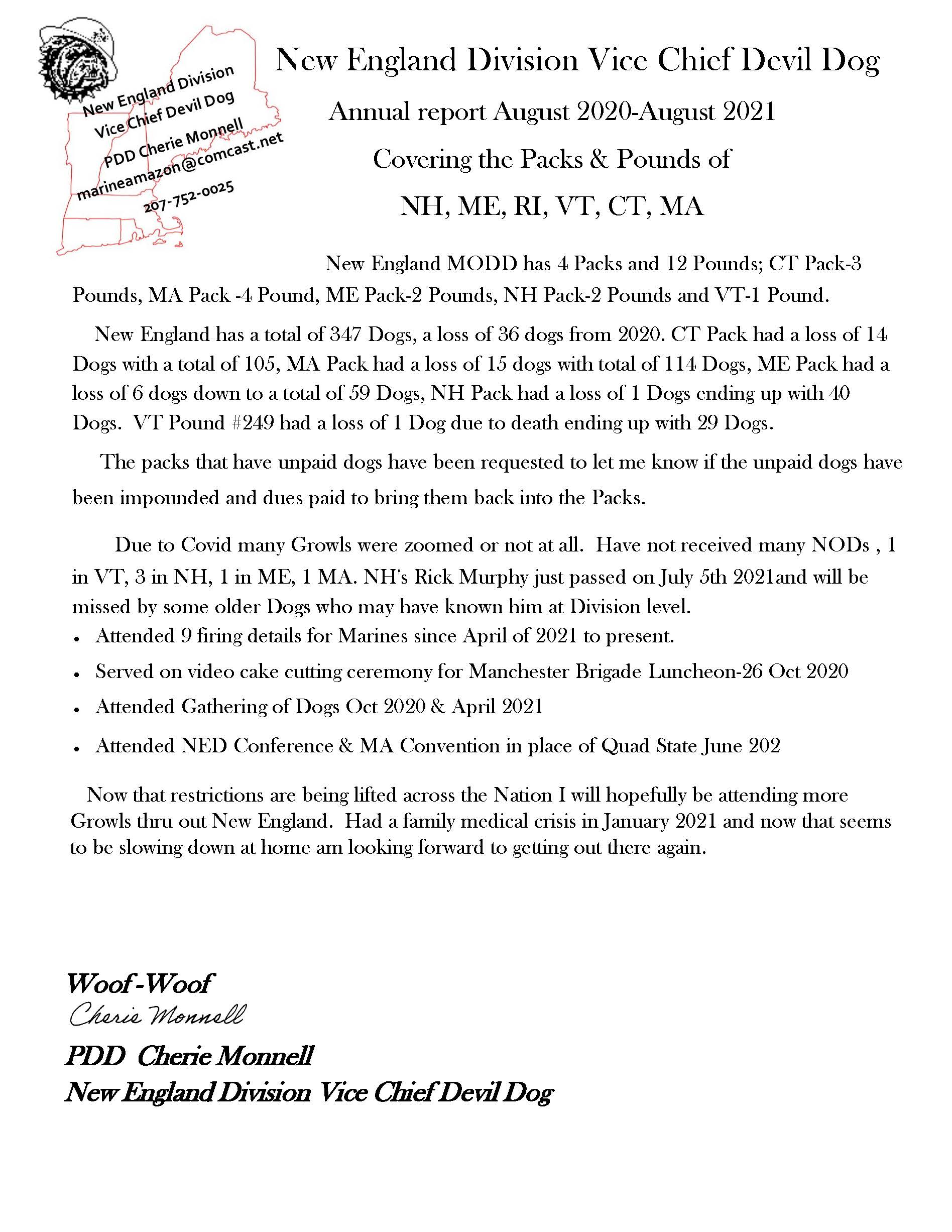 NEWEDV VCDD Annual Report | Military Order of the Devil Dogs